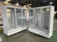 China Transparent Glass Door Refrigerator Supermarket Upright Beverage Display Cooler for sale