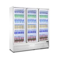 China Transparent Glass Door Refrigerator Supermarket Upright Beverage Display Cooler for sale