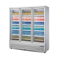 China 1600L 5 Layer Soft Drink Refrigerator Display Case Glass Door Upright Cooler for sale