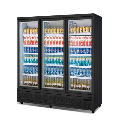 China Three Swing Door Soft Drink Display Cooler With Digital Controller for sale