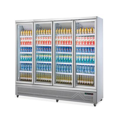 China Large Capacity Beverage Coolers Glass Door Commercial Refrigerator for sale