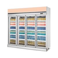 China Cold Drink Display Fridge Glass Door Chiller Supermarket Refrigerated Showcase for sale