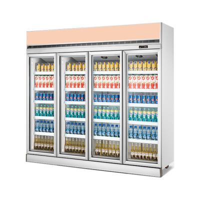 China Cold Drink Display Fridge Glass Door Chiller Supermarket Refrigerated Showcase for sale