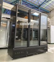 China Supermarket 3 Doors Refrigerator Showcase 2~8℃ Upright Glass Door Fridge for sale