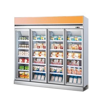 China 4 Doors Supermarket Refrigeration Equipment Upright Freezer Showcase for sale