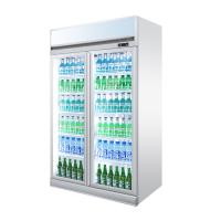 China Display Fridge Cooler 1000L Double Door Supermarket Restaurant Drinks Refrigerator for sale