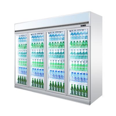 China Supermarket Equipment Air Cooling Display Glass Door Cooler Fridge Refrigerator for sale