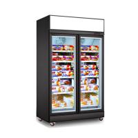 China 1000L Commercial Glass Door Freezer Vertical Display Refrigerator Freezer for sale