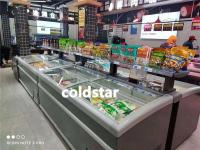 China Supermarket Sliding Glass Door Top Island Freezer Deep Freezer for sale