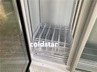 China Vertical 1000L Double Door Display Ice Cream Freezer for sale