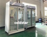 China Supermarket Refrigeration Equipment Double Door Vertical Display Refrigerator for sale