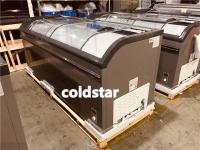 China Commercial Big Capacity Curved Glass Door Chest Freezer for sale