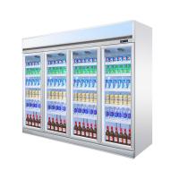 China Commercial 4 Doors Upright Beverage Display Refrigerator Glass Door Cooler for sale
