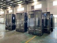 China Fan Cooling Glass Door Upright Refrigerator For Sell Monster Energy Drink Display Fridge for sale