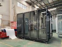 China Drinks Beer Auto Defrost 4 Doors Cooler Commercial Display Fridge With 4 Wheels for sale