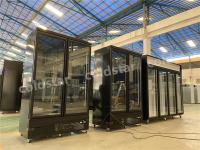 China Upright Glass 2 Doors Beverage Refrigerated Display Showcase for sale