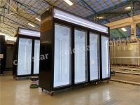 China Commercial 4 Doors Upright Beverage Display Refrigerator Glass Door Cooler for sale
