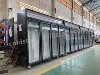 China Supermarket Vertical Glass Door Multideck Refrigerated Chiller Showcase for sale