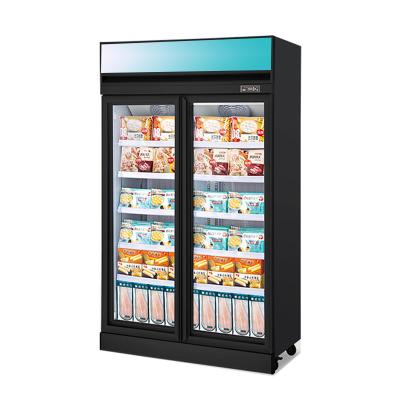 China Supermarket Showcase Vertical Refrigerated Commercial Fridge Glass Door Showcase Display Cooler Refrigerator for sale