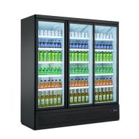 China Hot Selling Commercial Glass Door Vertical Refrigerator for Displaying Beverage Milk for sale