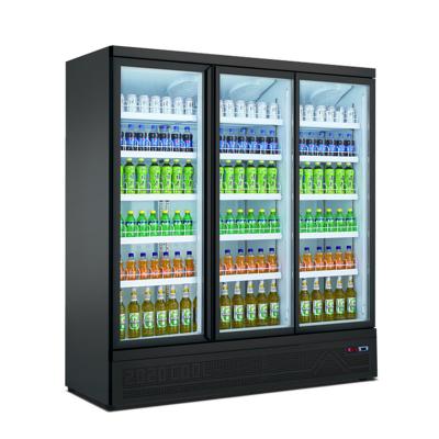 China Hot Selling Commercial Glass Door Vertical Refrigerator for Displaying Beverage Milk for sale