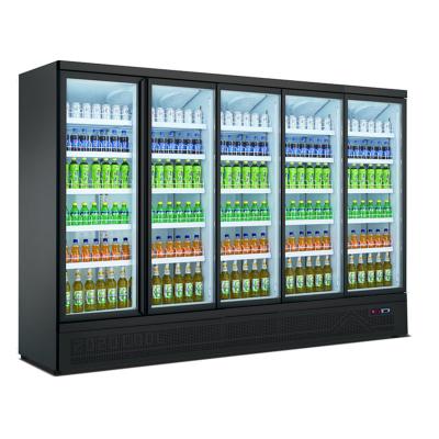 China Supermarket Upright Multi Door Refrigerated Showcase Beverage Chiller for sale