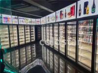 China Supermarket Vertical Glass Door Multideck Refrigerated Chiller Showcase for sale