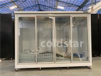 China Supermarket Vertical Glass Door Multideck Refrigerated Chiller Showcase for sale