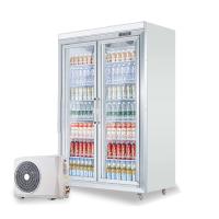 China Supermarket Split Compressor Display Refrigerator With Double Layer Glass Door for sale