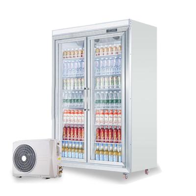 China Supermarket Split Compressor Display Refrigerator With Double Layer Glass Door for sale