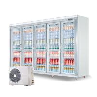 China Commercial Glass Door Supermarket Display Cooler Air Cooling Refrigerator With Split Radiator for sale