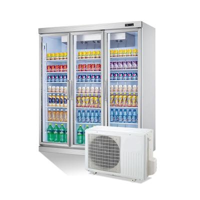 China Supermarket Vertical Glass Door Multideck Refrigerated Chiller Showcase for sale
