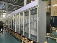 China Commercial Vertical Meat Freezing Display Case 4 Glass Doors Freezer for sale