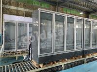 China Supermarket Glass Door No Frost Showcase Vertical Display Refrigerator Chiller for sale