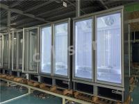 China Big Capacity Vertical Display Case Freezer With Double Glass Door for sale