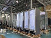 China Commercial Triple  Glass Freezer 4 Doors Upright Display Refrigerator for sale