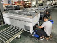 China Supermarket Horizontal Frozen Food Island Display Freezer for sale