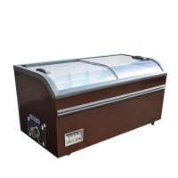 China Commercial Combine Supermarket Island Freezer With Top Sliding Glass Door for sale