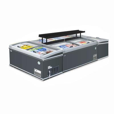 China Plug In Supermarket Island Freezer Commercial Display Chest Freezer Supermarket Deep Freezer for sale