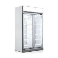 China Supermarket Refrigeration Equipment Double Door Vertical Display Refrigerator for sale