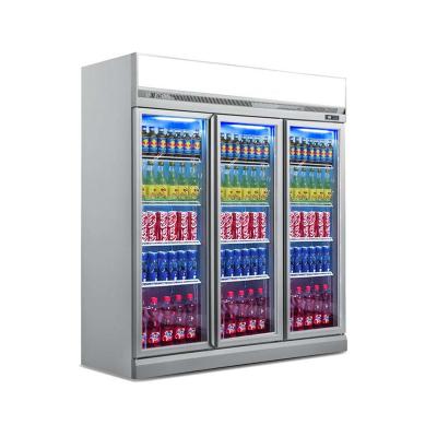 China Commercial Supermarket 1 2 3 4 Doors Beverage Cooler Vertical Refrigerated Showcase for sale