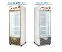 China Upright Glass Door Freezer Supermarket 400L Single Door Ice Cream Display Freezer for sale