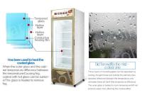 China 800L Glass Double Door Upright Display Freezer for sale