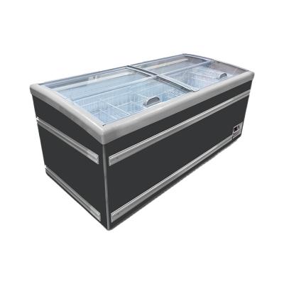 China Supermarket Horizontal Frozen Food Island Display Freezer for sale