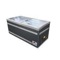 China Supermarket Refrigeration Equipment Frozen Food Glass Door Chest Island Fridge Freezer for sale
