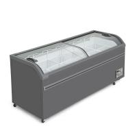 China Commercial Big Capacity Curved Glass Door Chest Freezer for sale
