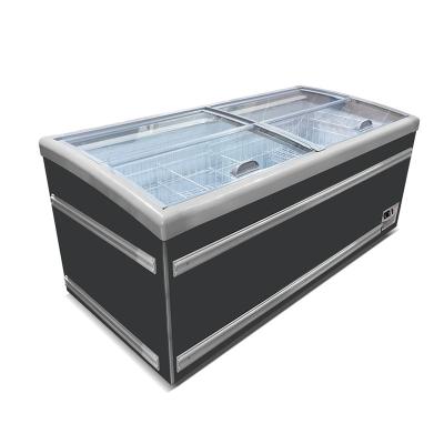 China Supermarket Top Open Commerical Display Refrigerated Showcase Island Freezer for sale