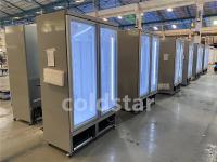 China 35cuft Swing Glass Door Upright Beverage Refrigerated Display Refrigerator And Freezer for sale