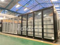 China Commercial Fan Cooling -18~-22 Degree Freezer Commercial Movable Display Cabinet 2-6 Door Vertical Freezer for sale