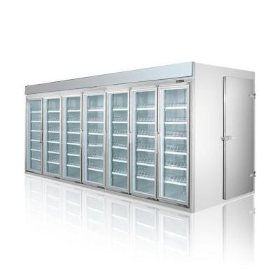 China Display Walk In Cooler Freezer With Glass Door for sale